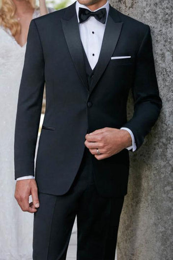 HighGlobeShip Black Tuxedo Jacket with Peak Lapel